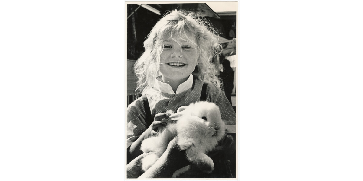 Polly Douglas with angora rabbit | discoverywall.nz