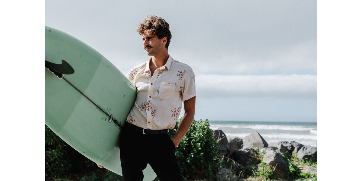 Longboarder embracing the vibe at the Single Fin Mingle...