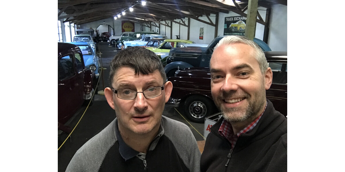 Mark and Raymond at the Yaldhurst Museum of Transport and Science...