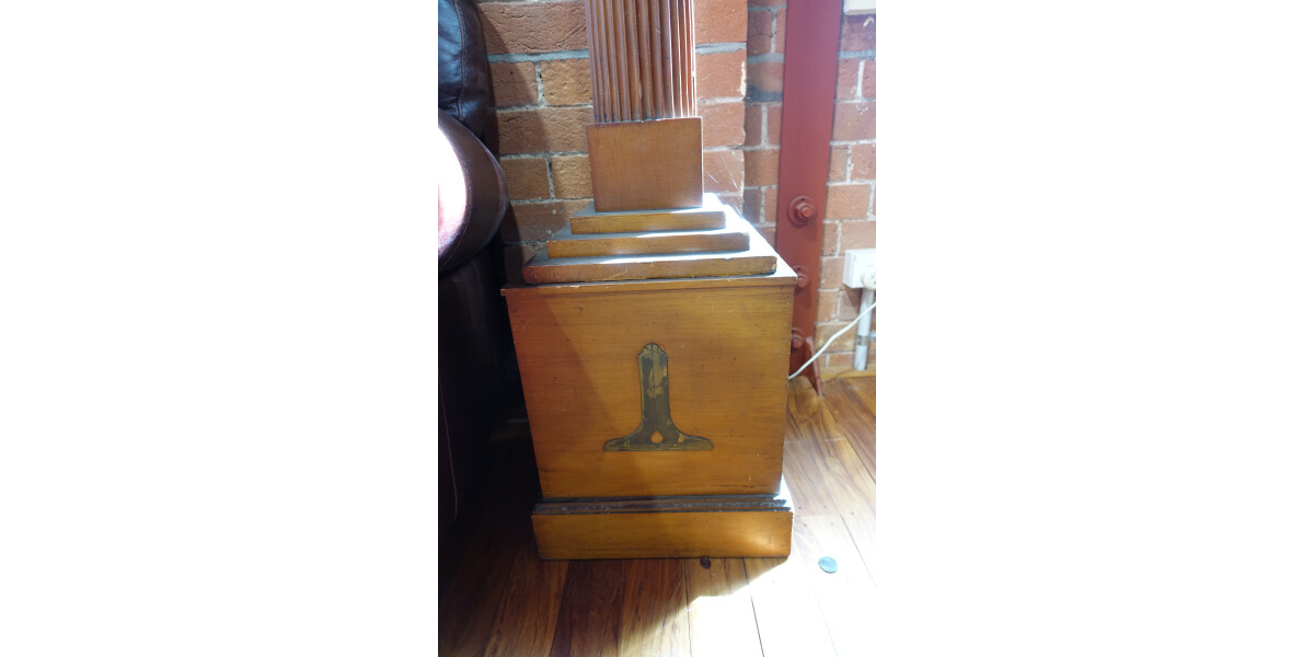Base of lamp from Masonic Lodge, The Pump House | discoverywall.nz