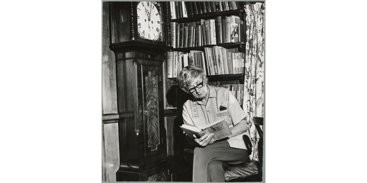 Ngaio Marsh reading a book | discoverywall.nz