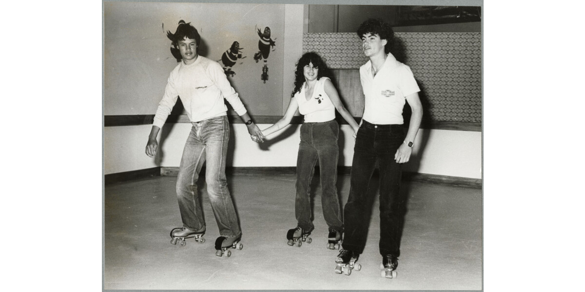 Tony Tamaiparea, Debbie Tamaiparea, and Stephen Keats skating