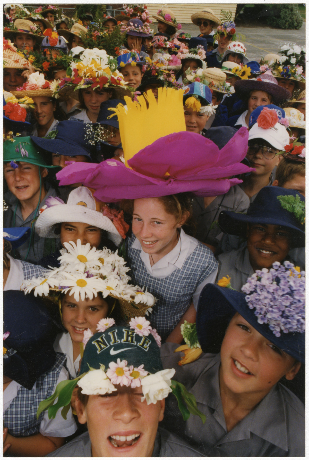 Cobham Intermediate students, floral hat competition