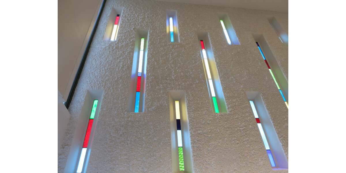 Stained glass - Angus Tait building | discoverywall.nz