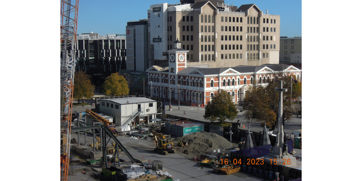 Chief Post Office viewed from Tūranga Library | discoverywall.nz