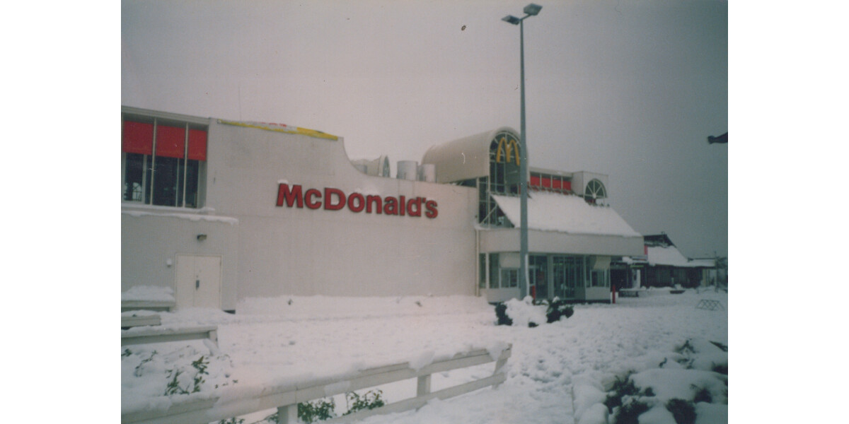 McDonald's, Linwood Ave in snow | discoverywall.nz