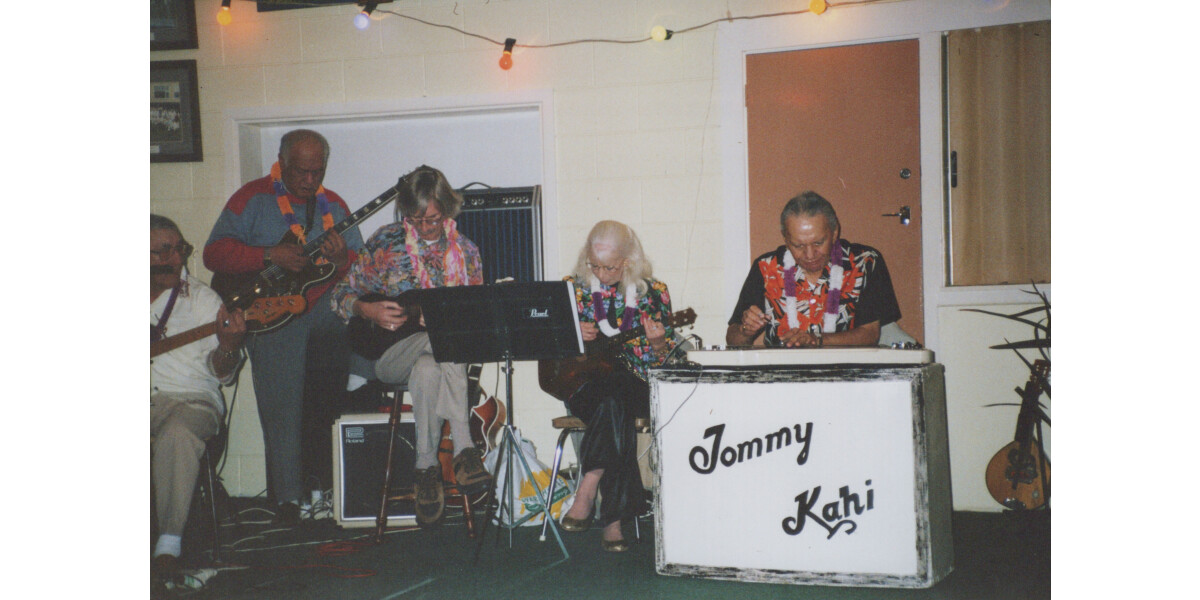 Musicians preparing for the final Tommy Kahi concert