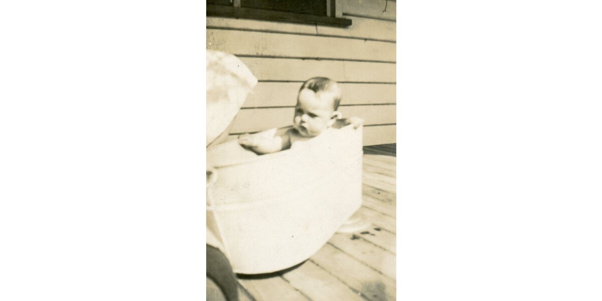 Terence McManus in the bath | discoverywall.nz