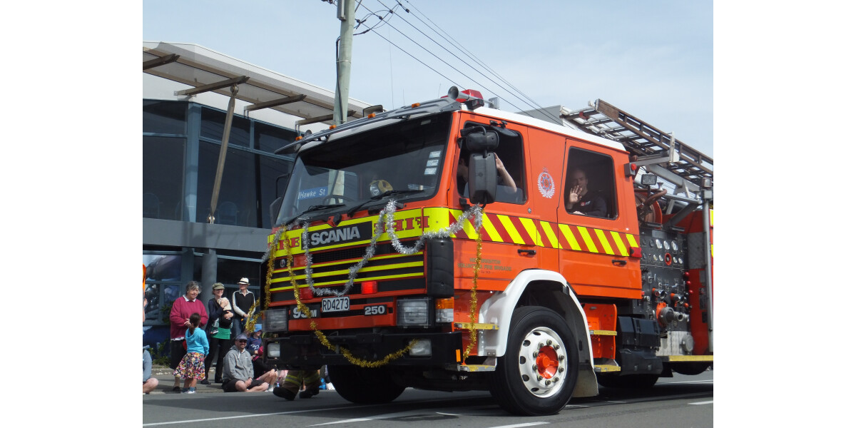 Firefighters in a fire engine | discoverywall.nz