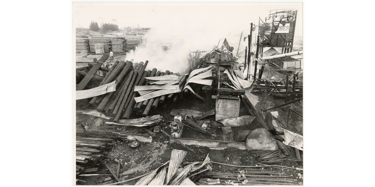 Fire damage to timber mill | discoverywall.nz