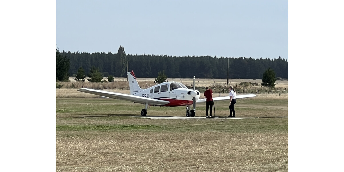 Refuelling Piper plane at West Melton Aerodrome | discoverywall.nz