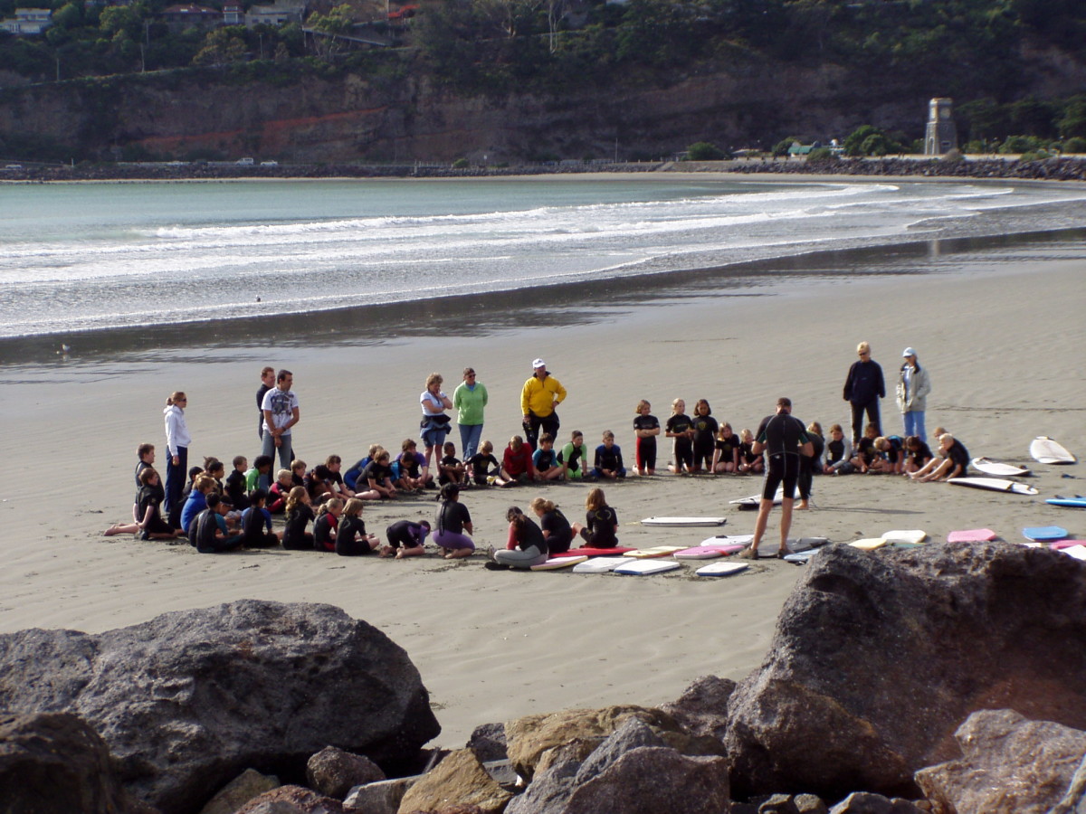 Surf lesson on Sumner Beach | discoverywall.nz