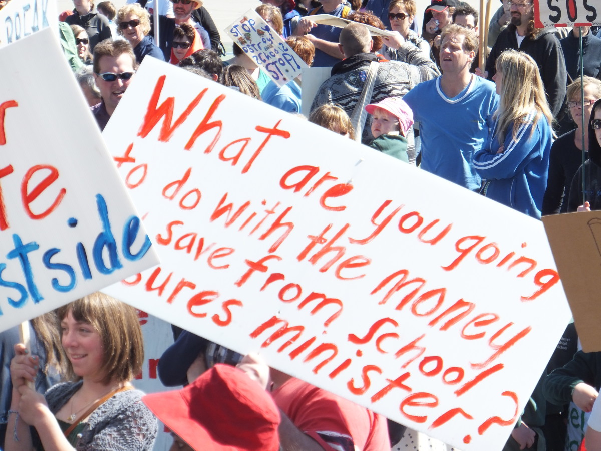School Protest - 22 September 2012 | discoverywall.nz
