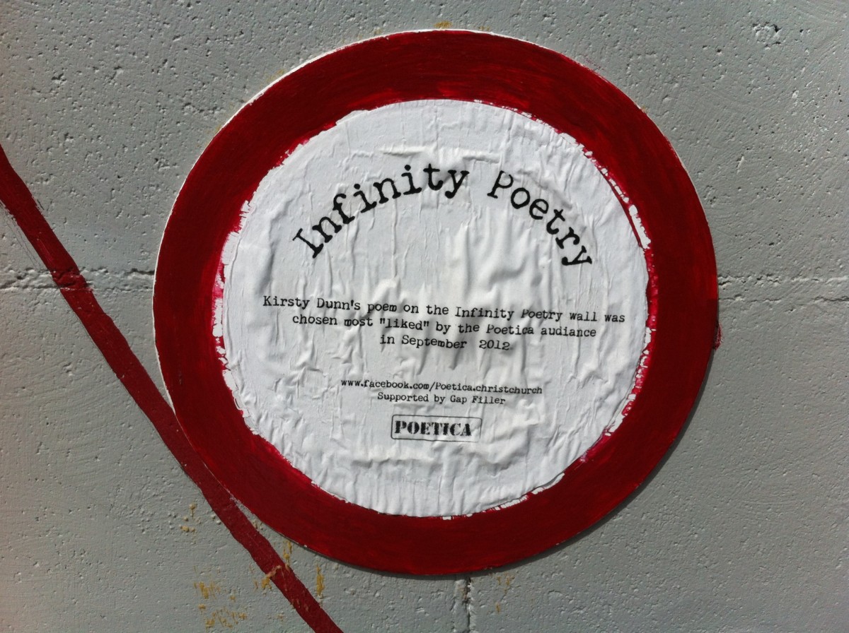 Infinity Poetry on The Instant Poetry Wall | discoverywall.nz