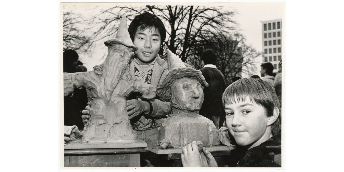 Wizard sculptures in the Square | discoverywall.nz