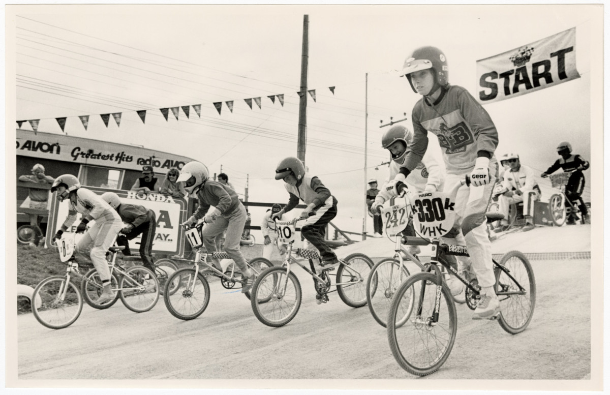 Girls competing in the National BMX Championships, Hornby