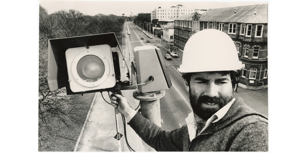 Graeme Read with traffic surveillance camera | discoverywall.nz
