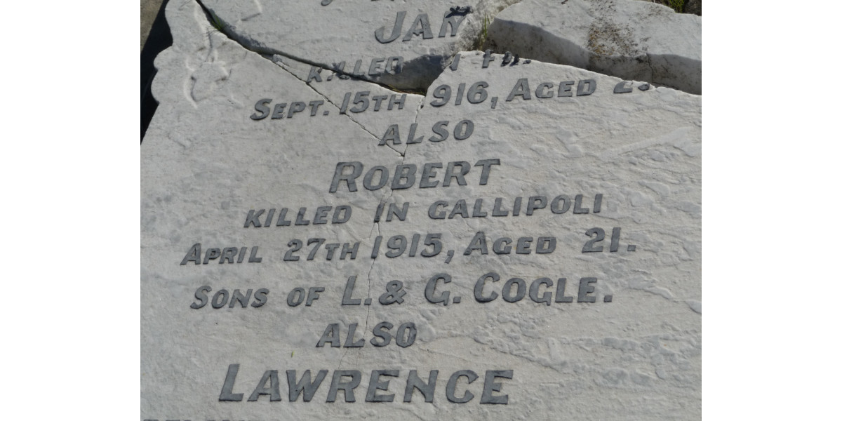 Headstone for Cogle family | discoverywall.nz