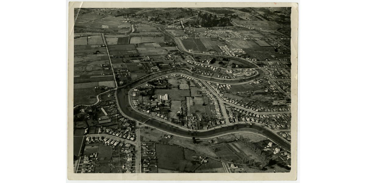 Aerial View of Dallington in the 1940s, | discoverywall.nz